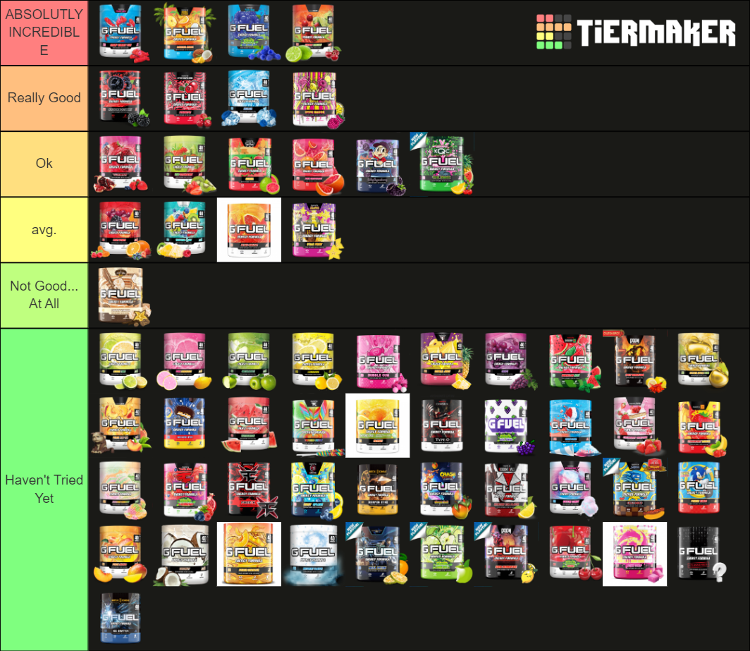 Every Gfuel Tub Flavor (To The Juice) Tier List (Community Rankings ...