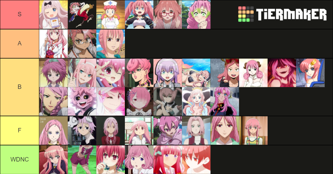 Anime Waifu Pink Haired Tier List (Community Rankings) - TierMaker