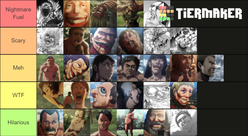 Attack on Titan Pure Titans Tier List (Community Rankings) - TierMaker