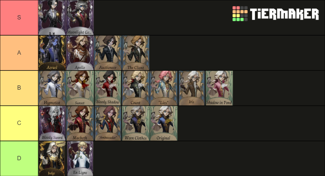 IdV Joseph Skins Tier List (Community Rankings) - TierMaker