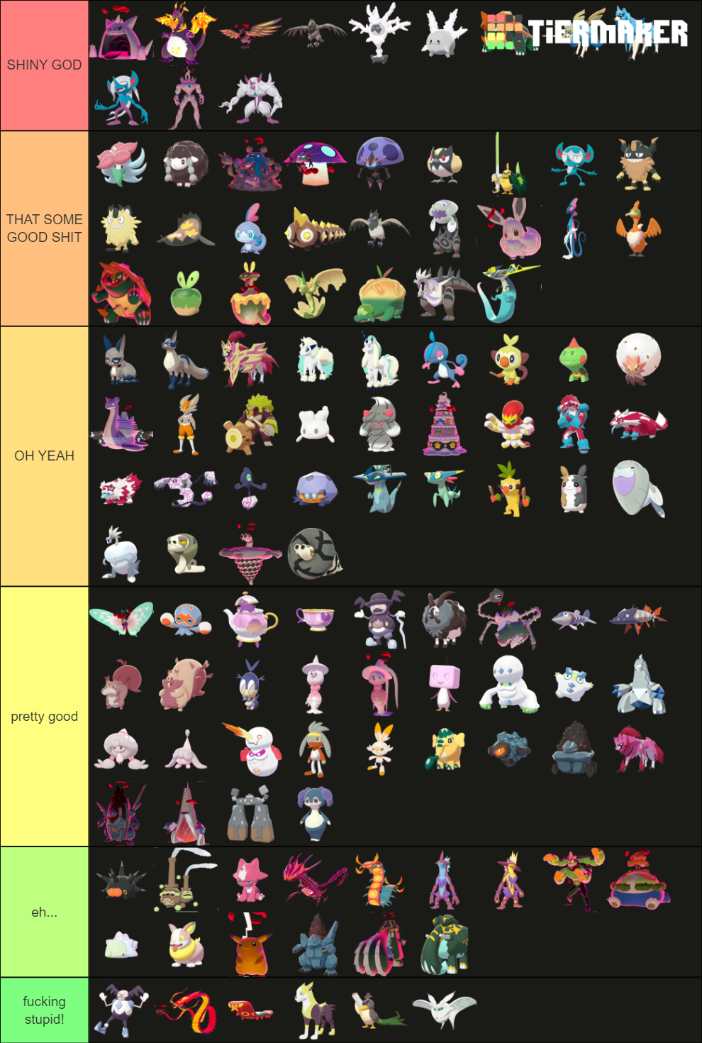 Gen 8 Shiny Pokemon Tier List (Community Rankings) - TierMaker