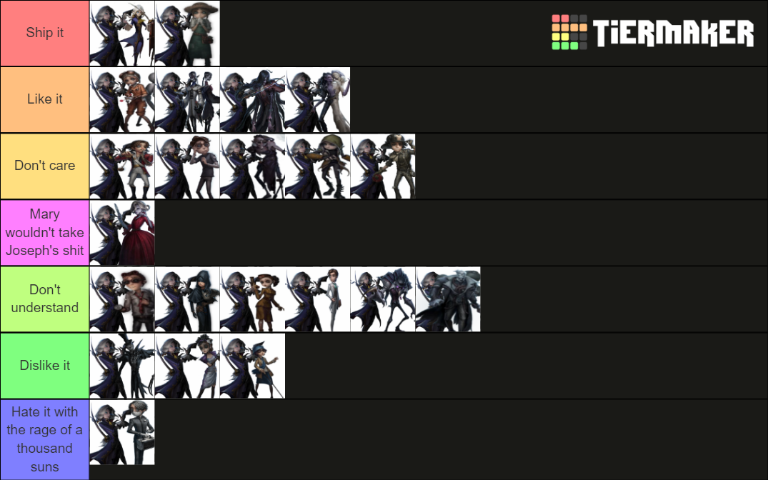 Joseph Desaulniers Ships Tier List (Community Rankings) - TierMaker
