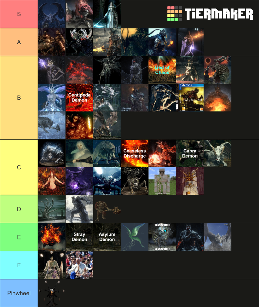 Dark Souls 1 & 3 Boss Difficulty Tier List (Community Rankings) - TierMaker