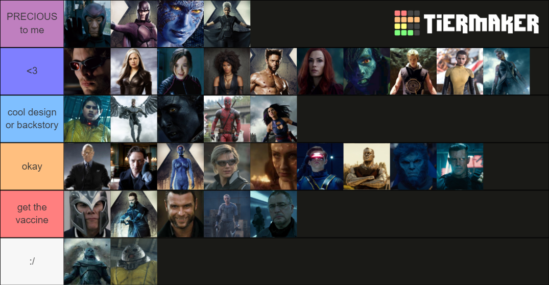 Xmen Characters Tier List (Community Rankings) - TierMaker