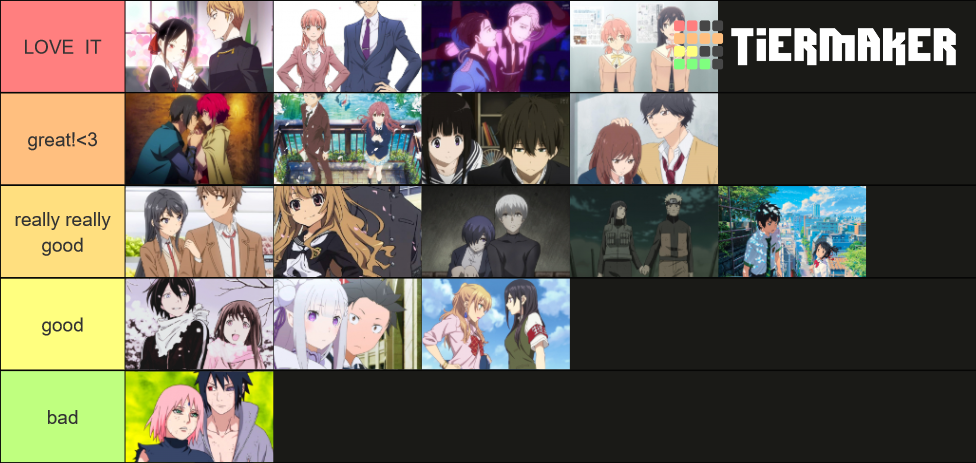 Anime ships Tier List (Community Rankings) - TierMaker