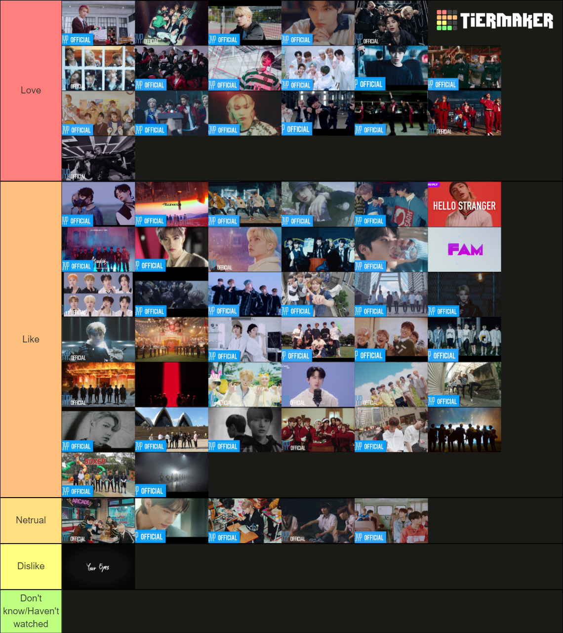 Stray kids MV ranking (Hellevator to Lalalala) Tier List (Community ...