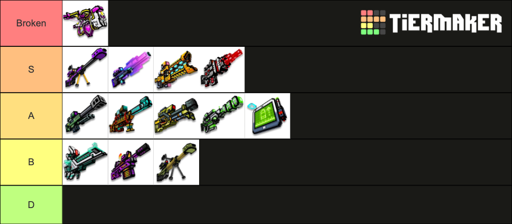 PG3D Snipers Tier List (Community Rankings) - TierMaker
