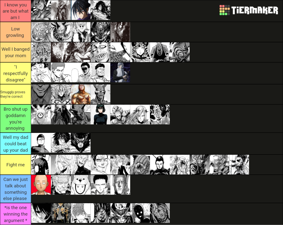 One Punch Man Tier List (Community Rankings) - TierMaker