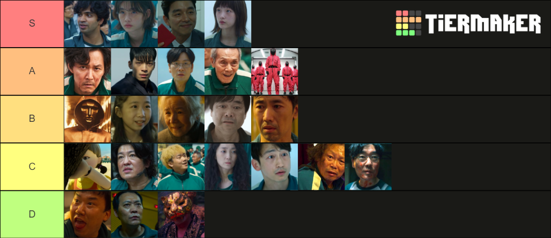 Squid Game Characters (Bigger edition) Tier List (Community Rankings ...