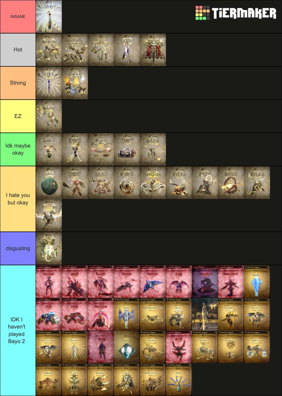 Bayonetta Enemies Tier List (Community Rankings) - TierMaker