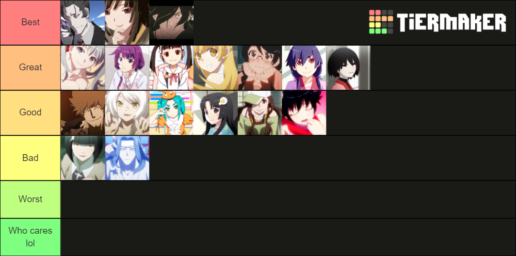 Monogatari characters Tier List (Community Rankings) - TierMaker