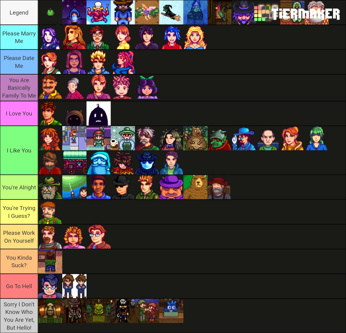 EVERY Stardew Valley NPC (Even Ones Without Portraits) Tier List ...
