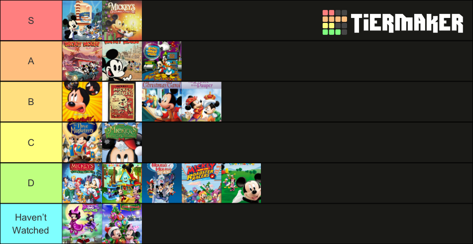 Mickey Mouse Movies, TV Shows, & Short Films Tier List (Community ...
