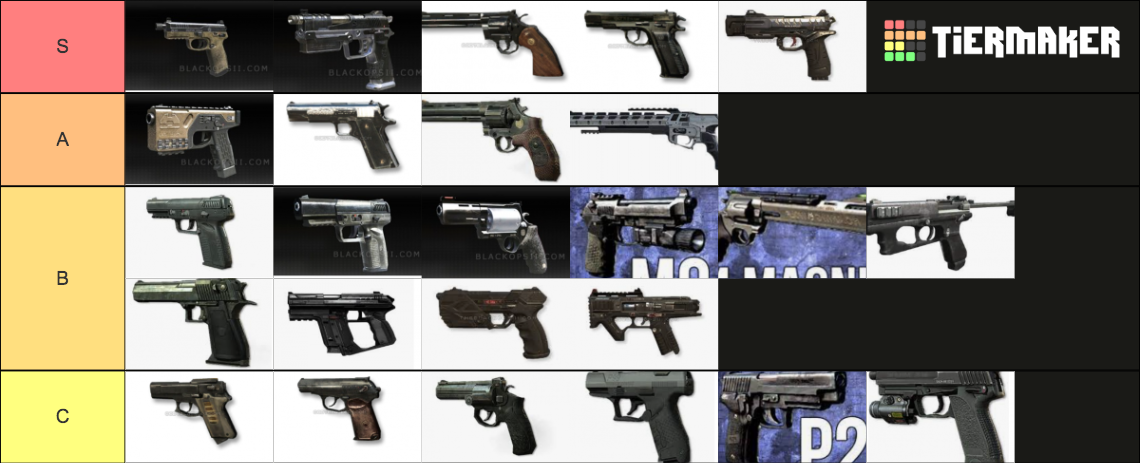COD Pistols Tier List (Community Rankings) - TierMaker