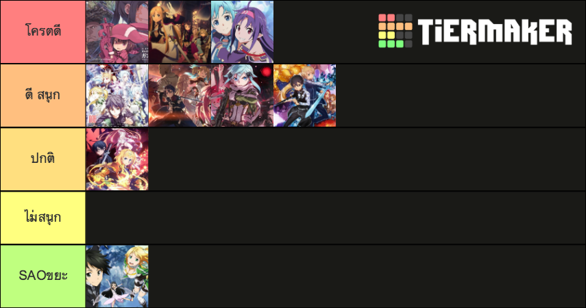 Arcos/Temporadas, Sword art online (SAO) Tier List (Community Rankings ...