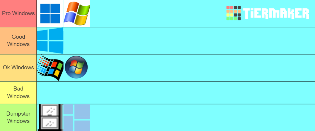 Windows Logos Tier List (Community Rankings) - TierMaker