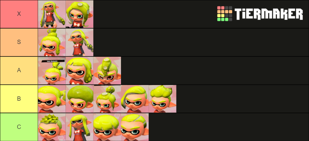 Splatoon Hairstyles Tier List (Community Rankings) - TierMaker