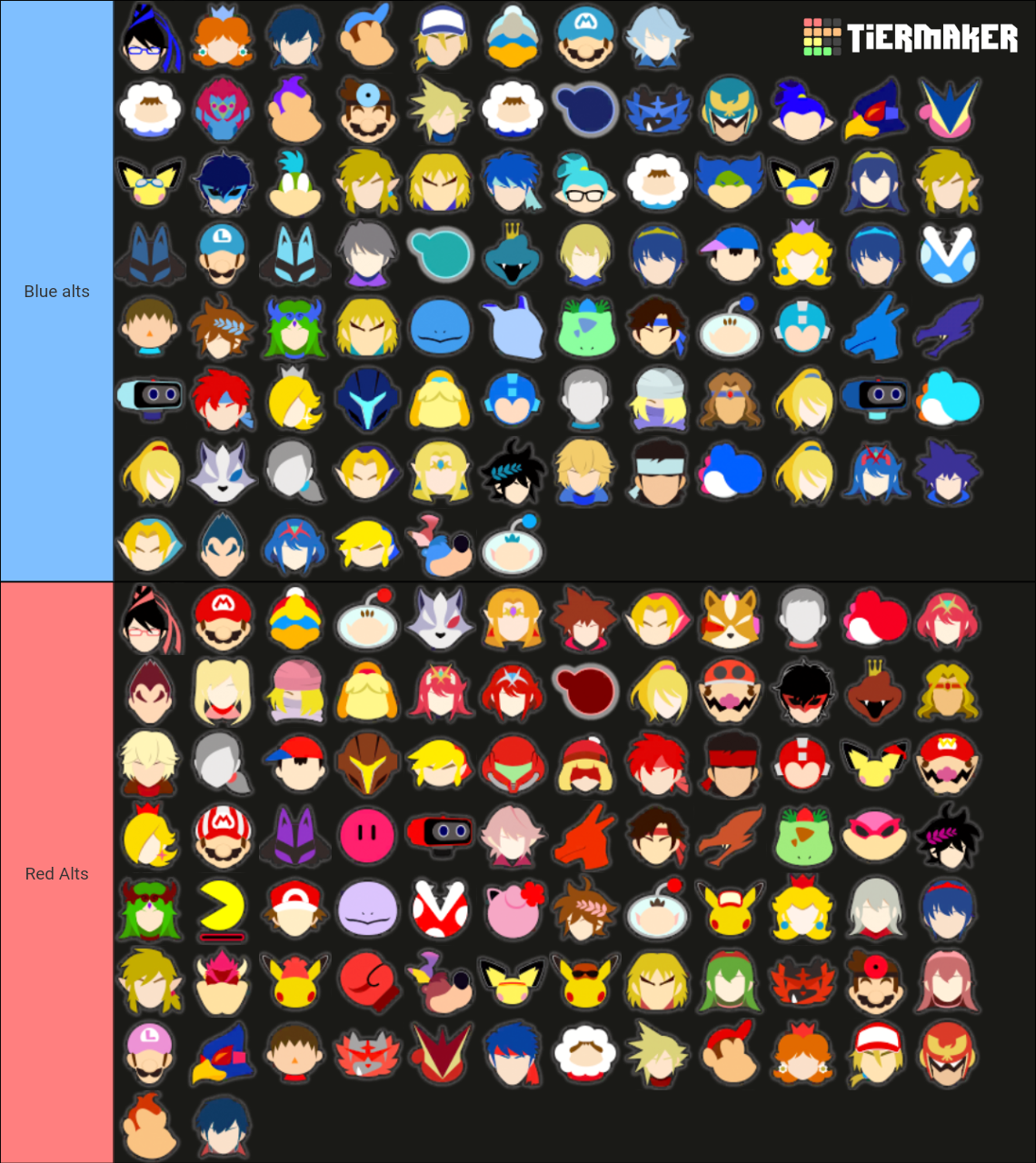 Super Smash Bros. Ultimate Alternate Costumes (Stock Icons) Tier List ...