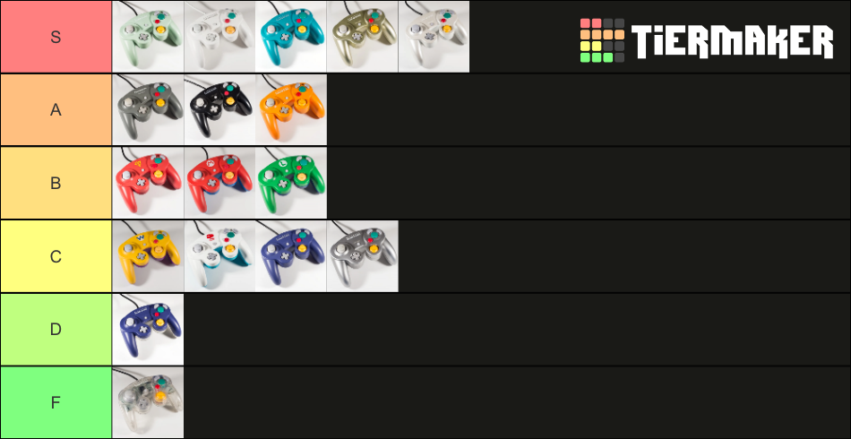 Gamecube Controller Color Tier List (Community Rankings) - TierMaker