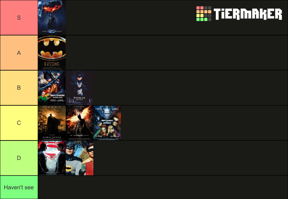 Batman movies Tier List (Community Rankings) - TierMaker
