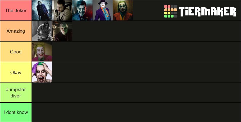 Best Live Action Joker Portrayal Tier List (Community Rankings) - TierMaker