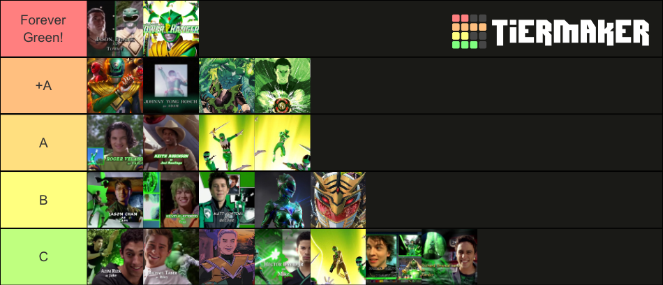Power Rangers All Green Rangers Tier List (Community Rankings) - TierMaker