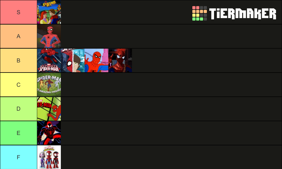 Spider-Man Cartoons Ranked Tier List (Community Rankings) - TierMaker