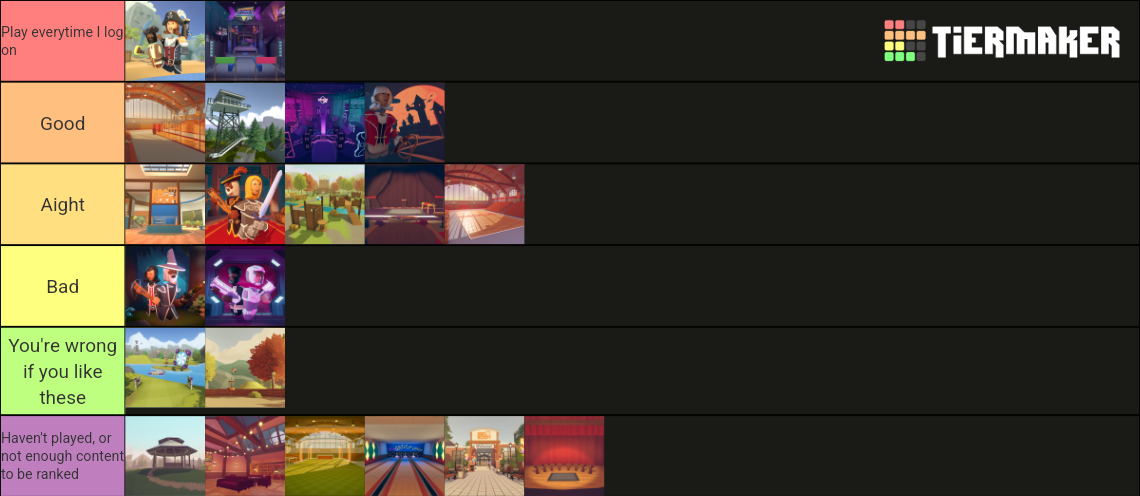 Rec Room Originals 2021 Tier List (Community Rankings) - TierMaker