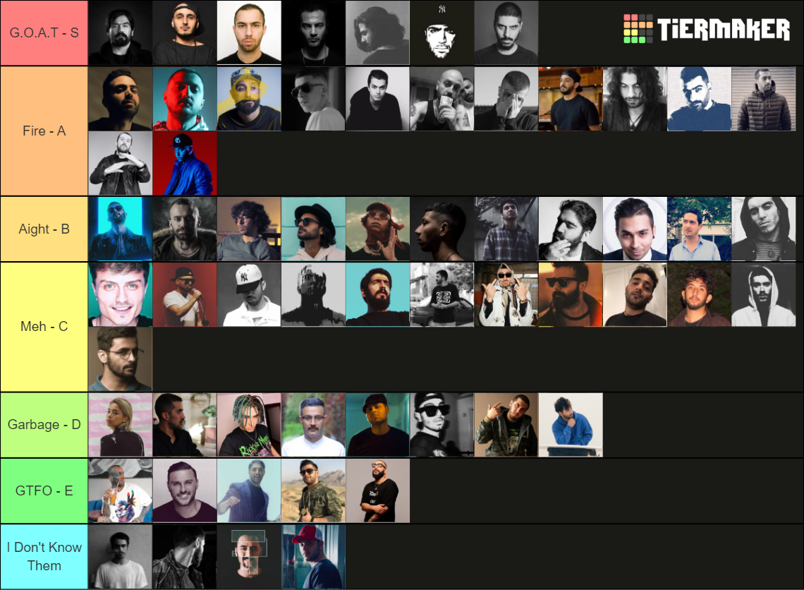 Persian Hip-Hop Artists - A Nima DW Tier List (Community Rankings ...