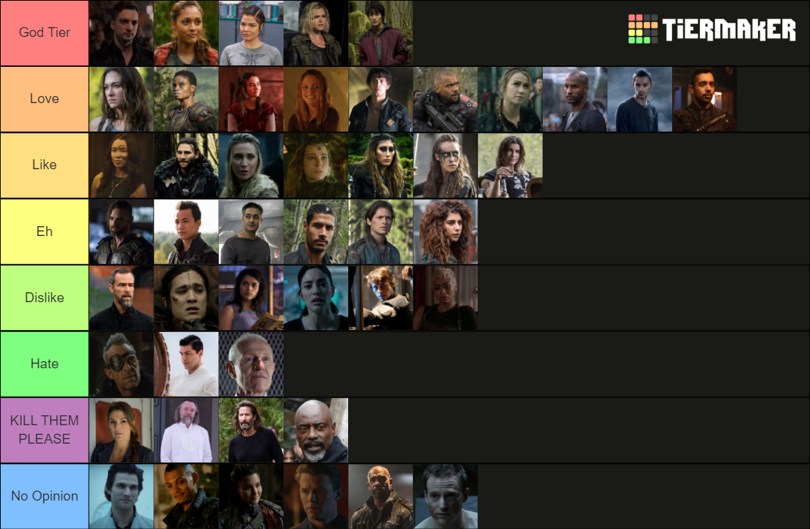 Every Character From The 100 Tier List (Community Rankings) - TierMaker