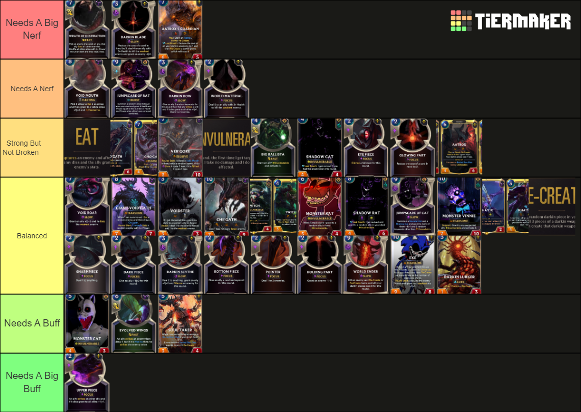 'LoR Custom Cards' Tier List (Community Rankings) - TierMaker