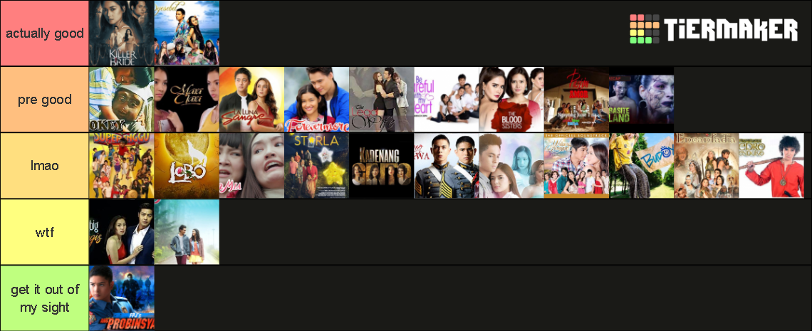 filipino teleserye Tier List (Community Rankings) - TierMaker