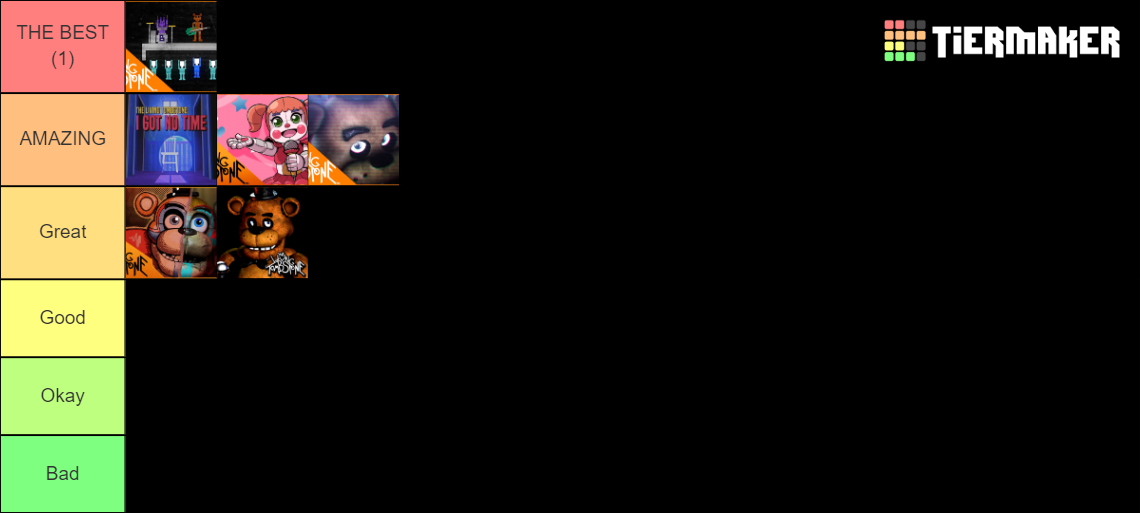 TLS FNAF SONGS 1-6 Tier List (Community Rankings) - TierMaker