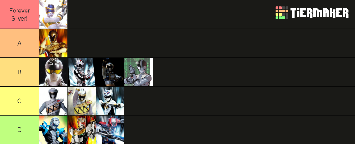 Power Rangers All Silver Rangers Tier List (Community Rankings) - TierMaker