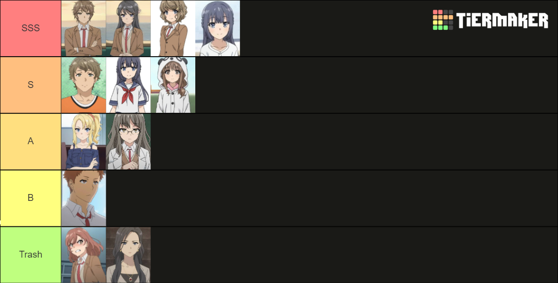 Bunny Girl Senpai Characters Tier List (Community Rankings) - TierMaker
