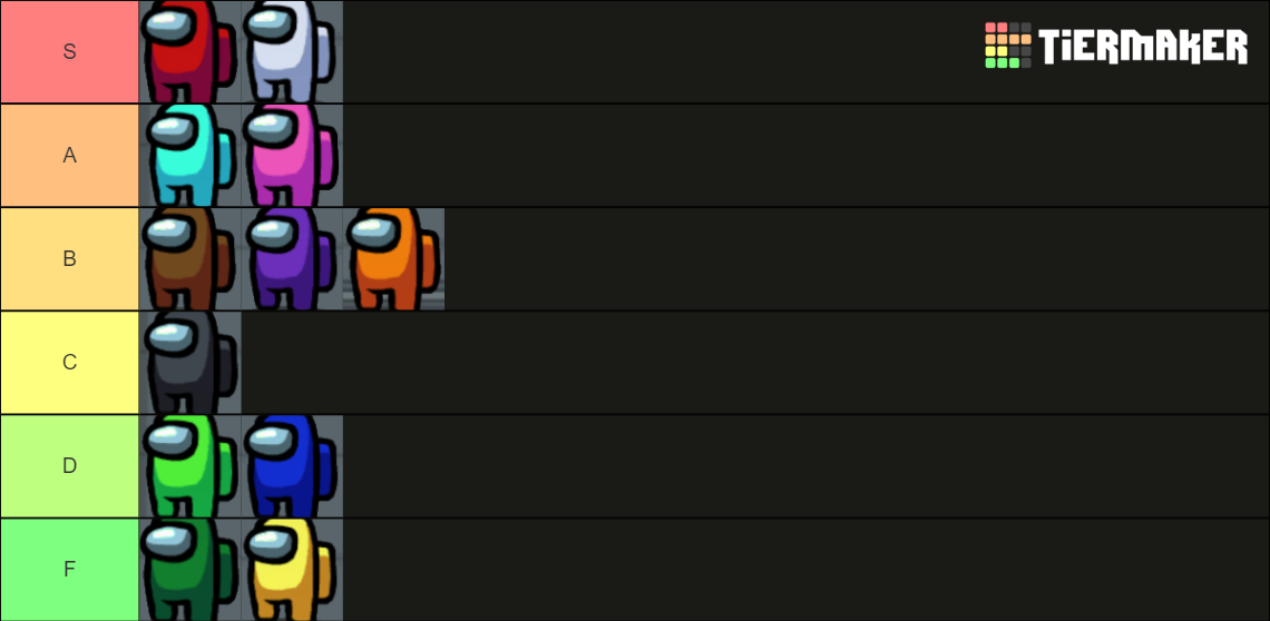 Among Us Colors Tier List (Community Rankings) - TierMaker