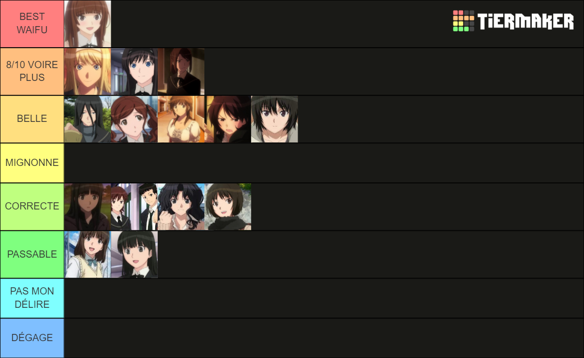 amagami ss waifu Tier List (Community Rankings) - TierMaker