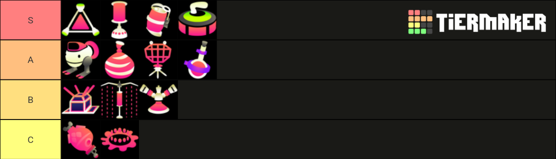 Splatoon 2 Sub Weapons Tier List (Community Rankings) - TierMaker
