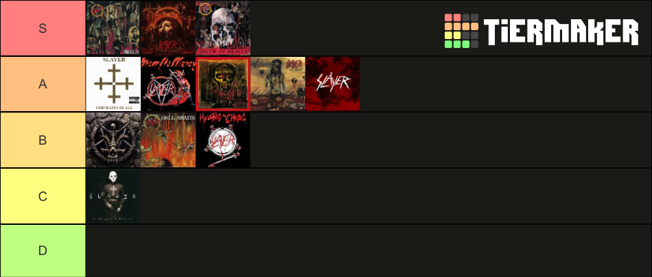 Slayer Albums Tier List (Community Rankings) - TierMaker
