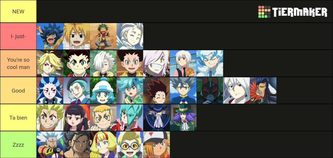 beyblade burst characters Tier List (Community Rankings) - TierMaker