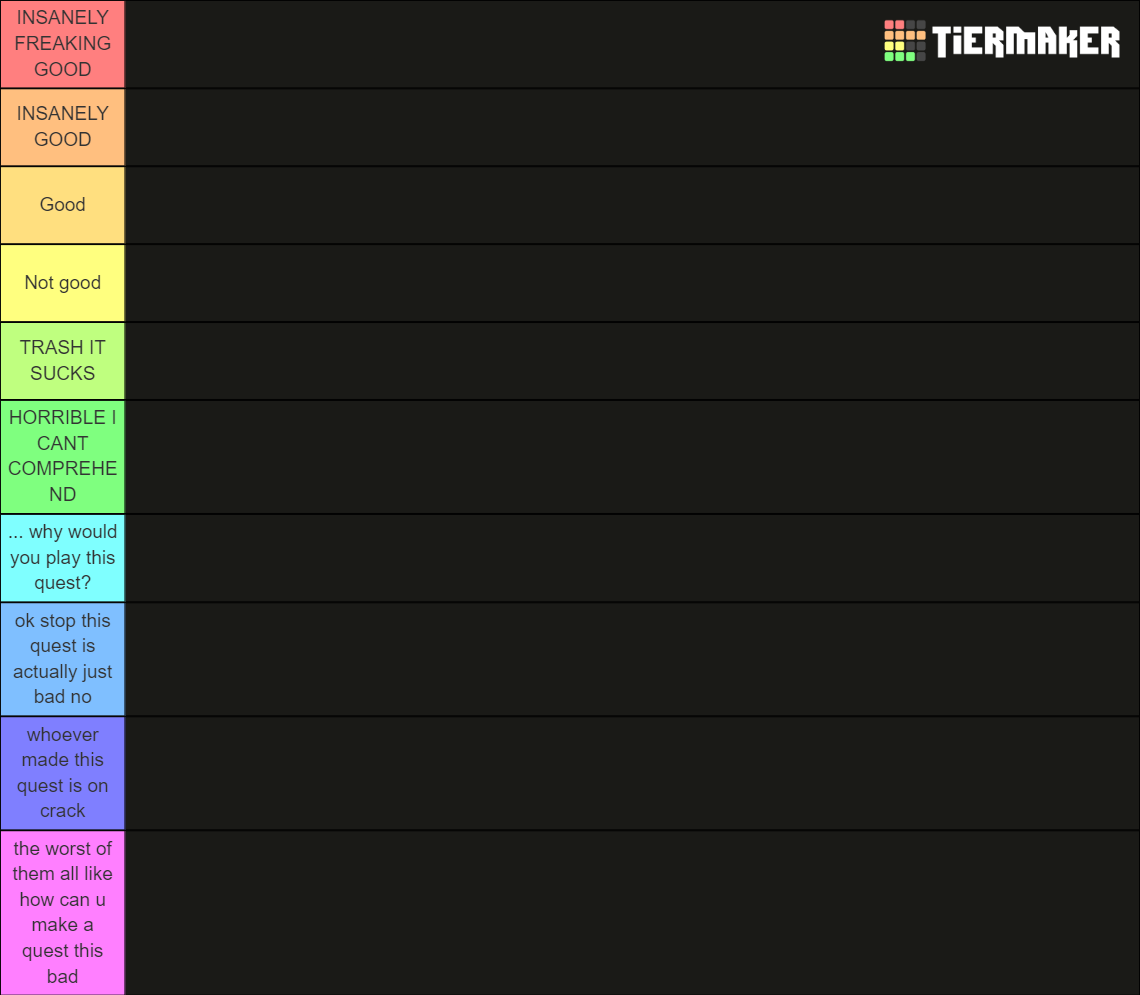 Rec Room Quests Tier List (Community Rankings) - TierMaker