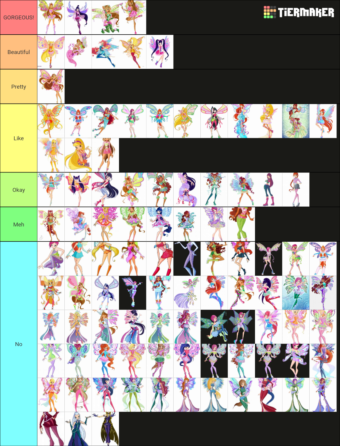 Winx Club Tier List (Community Rankings) - TierMaker