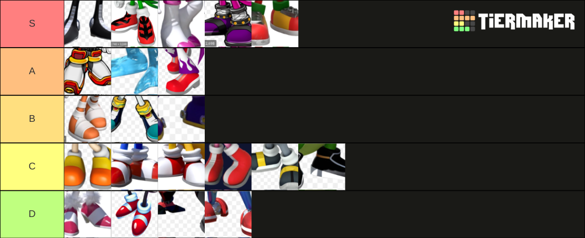 Sonic Shoes Tier List (Community Rankings) - TierMaker