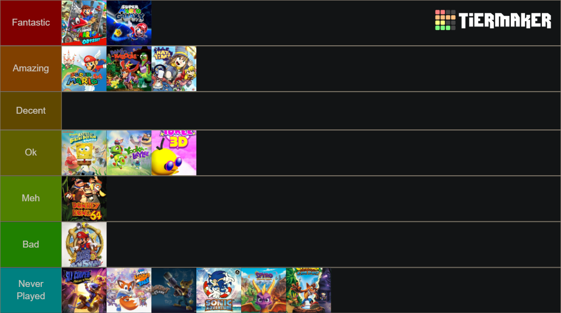 Popular 3D Platformers Tier List (Community Rankings) - TierMaker
