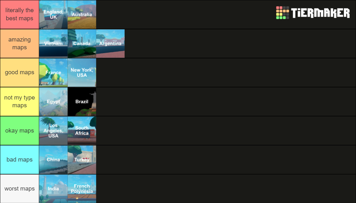 Roblox Race Around The World Tier List (Community Rankings) - TierMaker