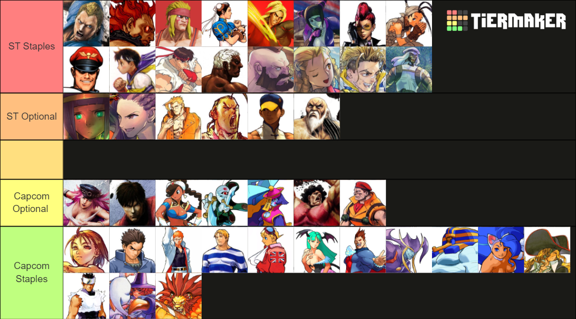 Capcom Fighting Character Designs Tier List (Community Rankings ...