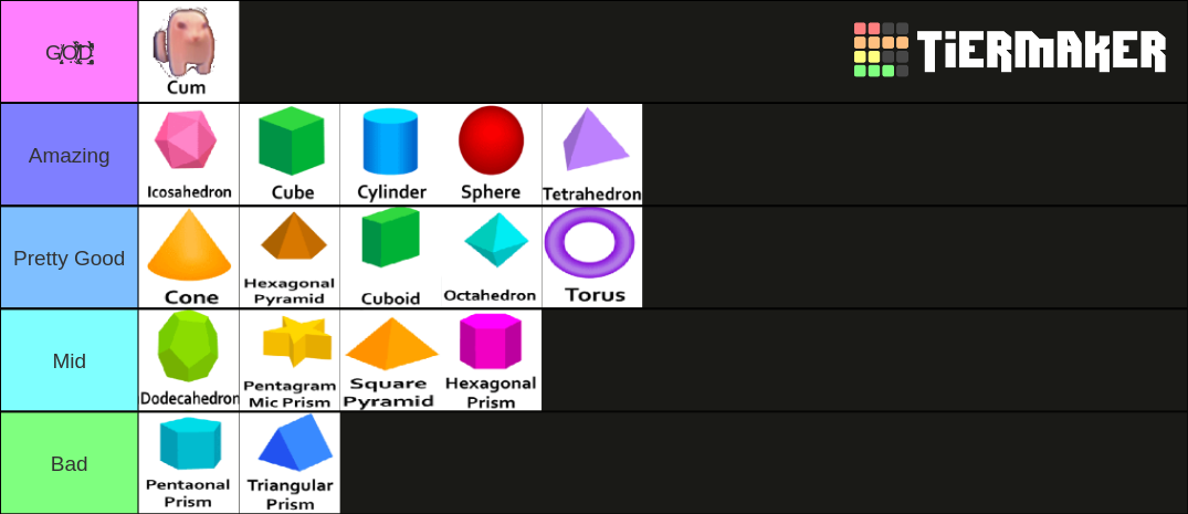 3d Shapes Tier List (Community Rankings) - TierMaker
