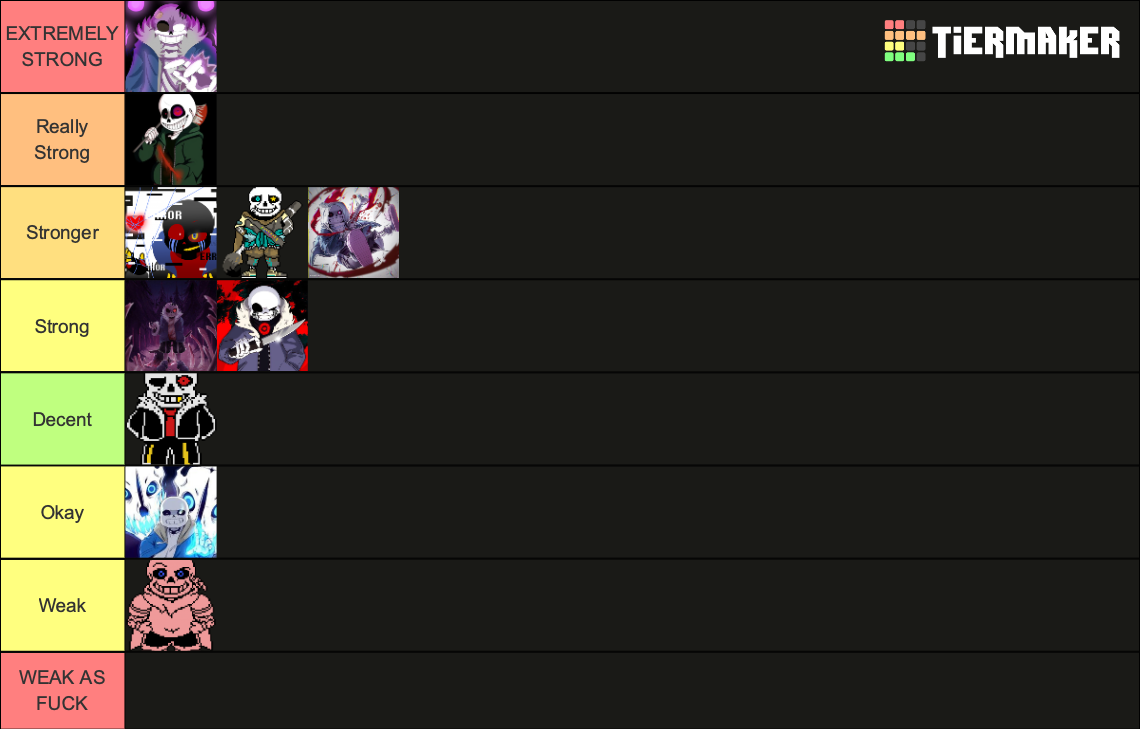 Sans Au Tier List (Community Rankings) - TierMaker