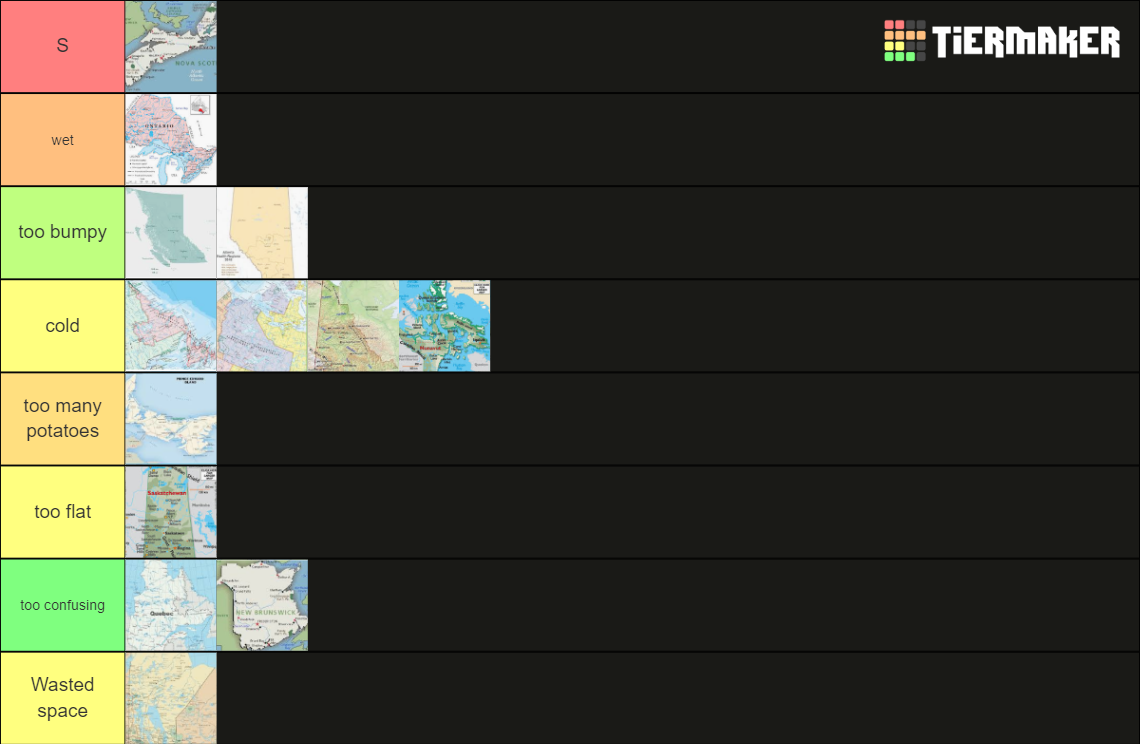 Canada Provinces and Territories Tier List (Community Rankings) - TierMaker