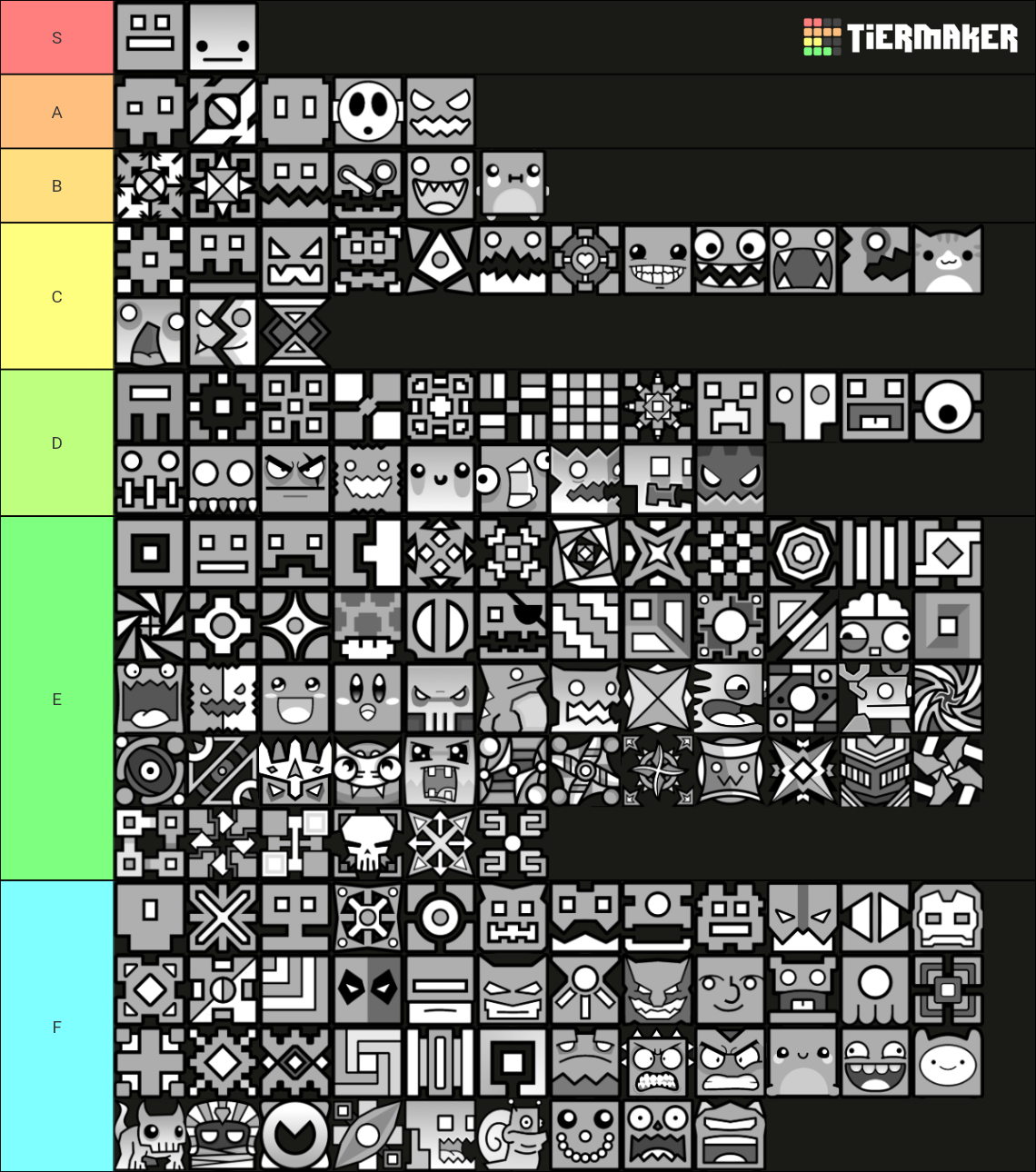 Geometry Dash All Icons Tier List (Community Rankings) - TierMaker